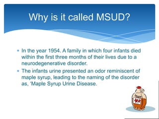 MSUD disease short presentation | PPTX