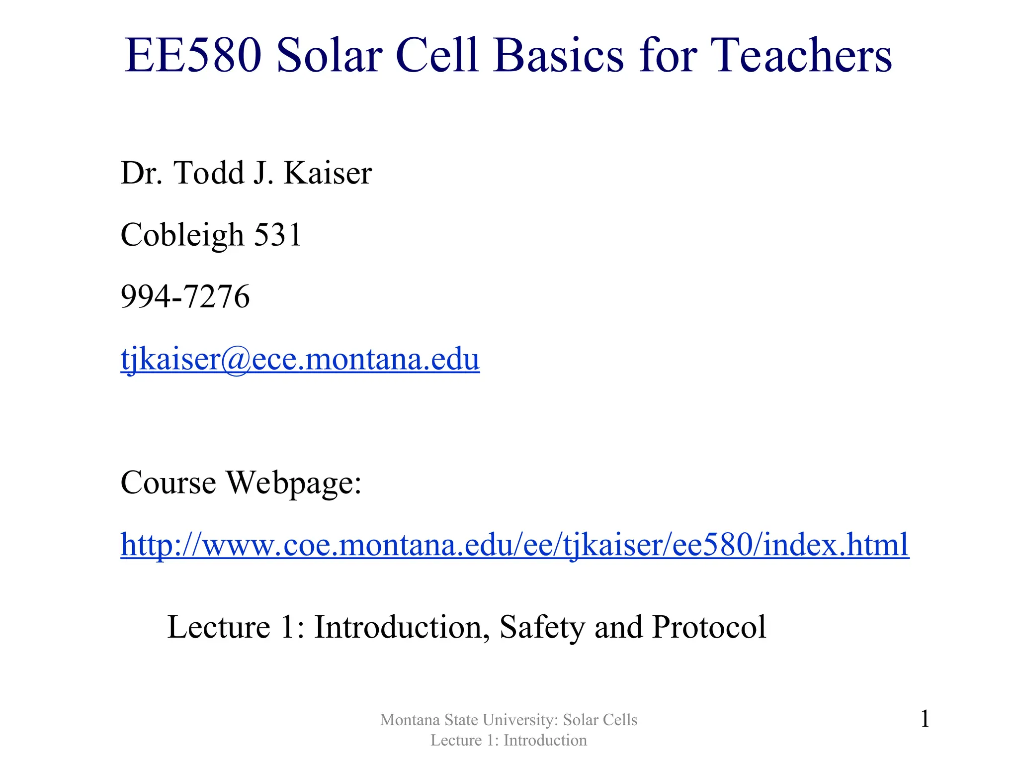 Introduction, Safety and Protocol for solar cells | PPT