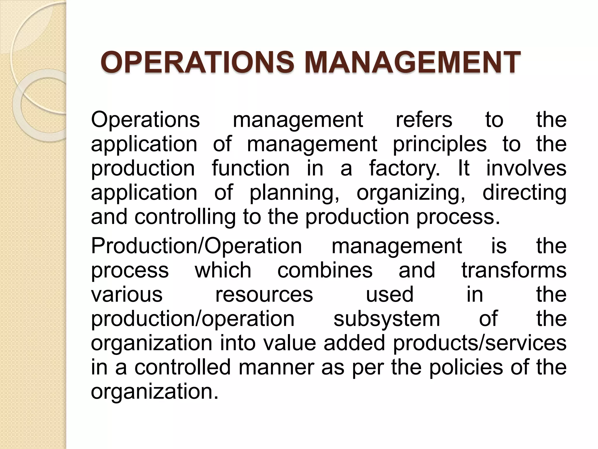 Operations and Marketing Management | PPTX
