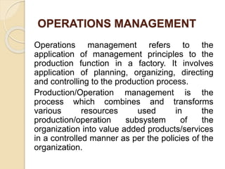 Operations and Marketing Management | PPTX