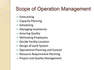 Operations and Marketing Management | PPTX