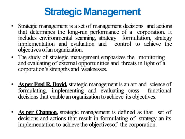 Strategic Management and Project Management | PPTX
