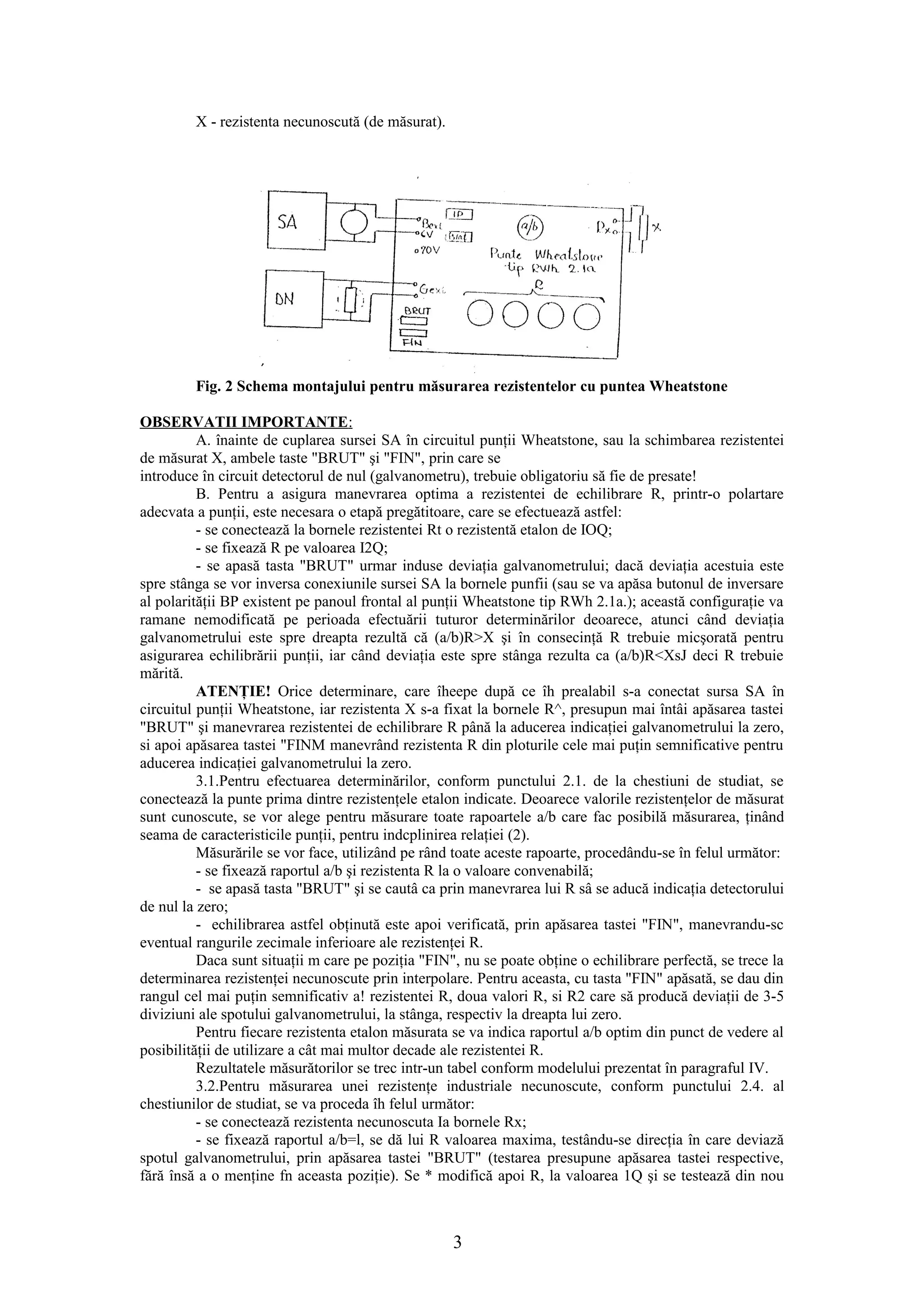 Măsurări de rezistente cu puntea wheatstone | DOC