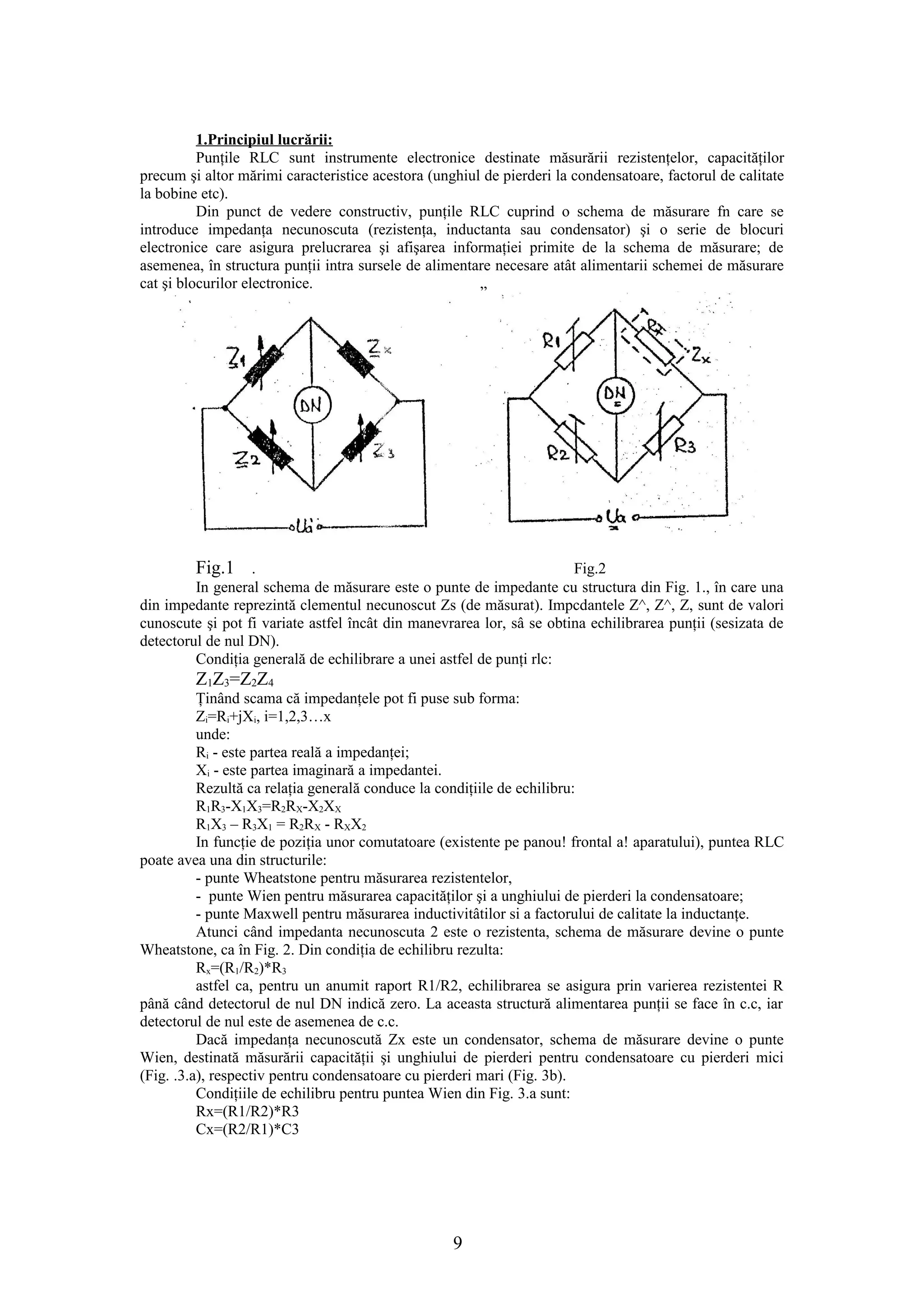 Măsurări de rezistente cu puntea wheatstone | DOC