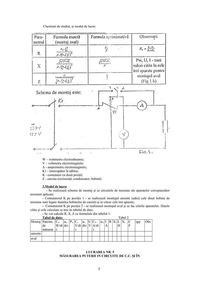 Măsurări de rezistente cu puntea wheatstone | DOC