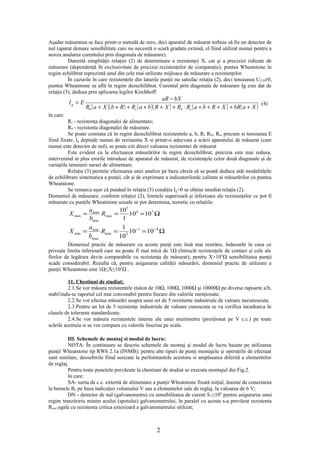 Măsurări de rezistente cu puntea wheatstone | DOC