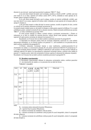 Măsurări de rezistente cu puntea wheatstone | DOC