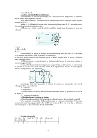 Măsurări de rezistente cu puntea wheatstone | DOC