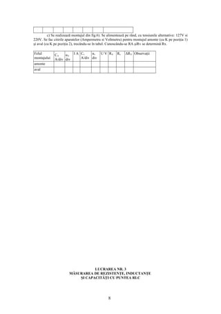 Măsurări de rezistente cu puntea wheatstone | DOC