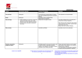 Customs Rules & regulation for moving to Argentina | PDF