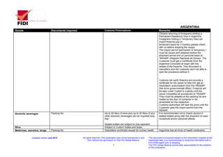Customs Rules & regulation for moving to Argentina | PDF
