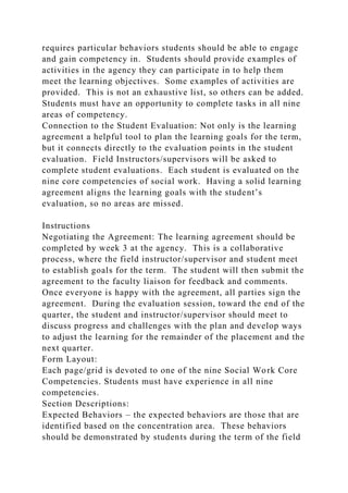 MSW Advanced Clinical Concentration -Student Learning AgreementW.docx