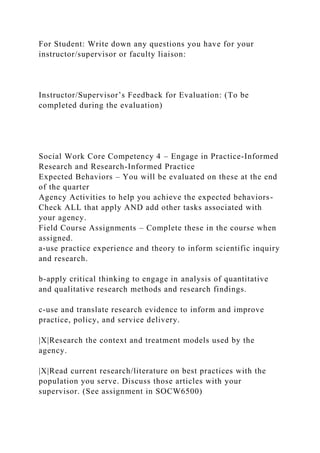 MSW Foundation Year -Student Learning AgreementWalden University.docx | Adoption and Fostering ...