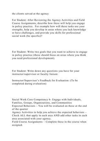 MSW Foundation Year -Student Learning AgreementWalden University.docx | Adoption and Fostering ...