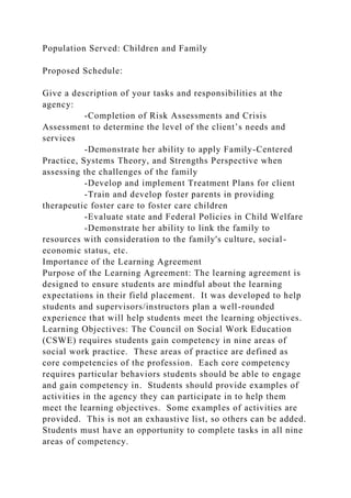 MSW Foundation Year -Student Learning AgreementWalden University.docx ...