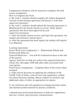 MSW Foundation Year -Student Learning AgreementWalden University.docx | Adoption and Fostering ...