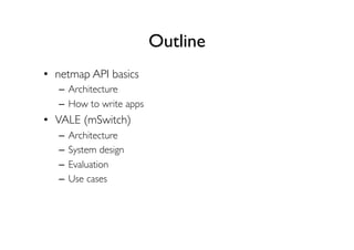 Recent advance in netmap/VALE(mSwitch) | PDF