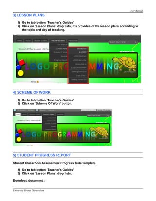 Msw logo application user manual for teacher | DOC