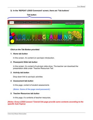 Msw logo application user manual for teacher | DOC