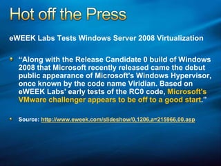 Windows Server 2008 Hyper-V | PPTX