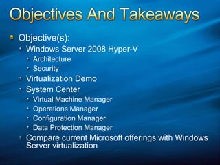 Windows Server 2008 Hyper-V | PPTX