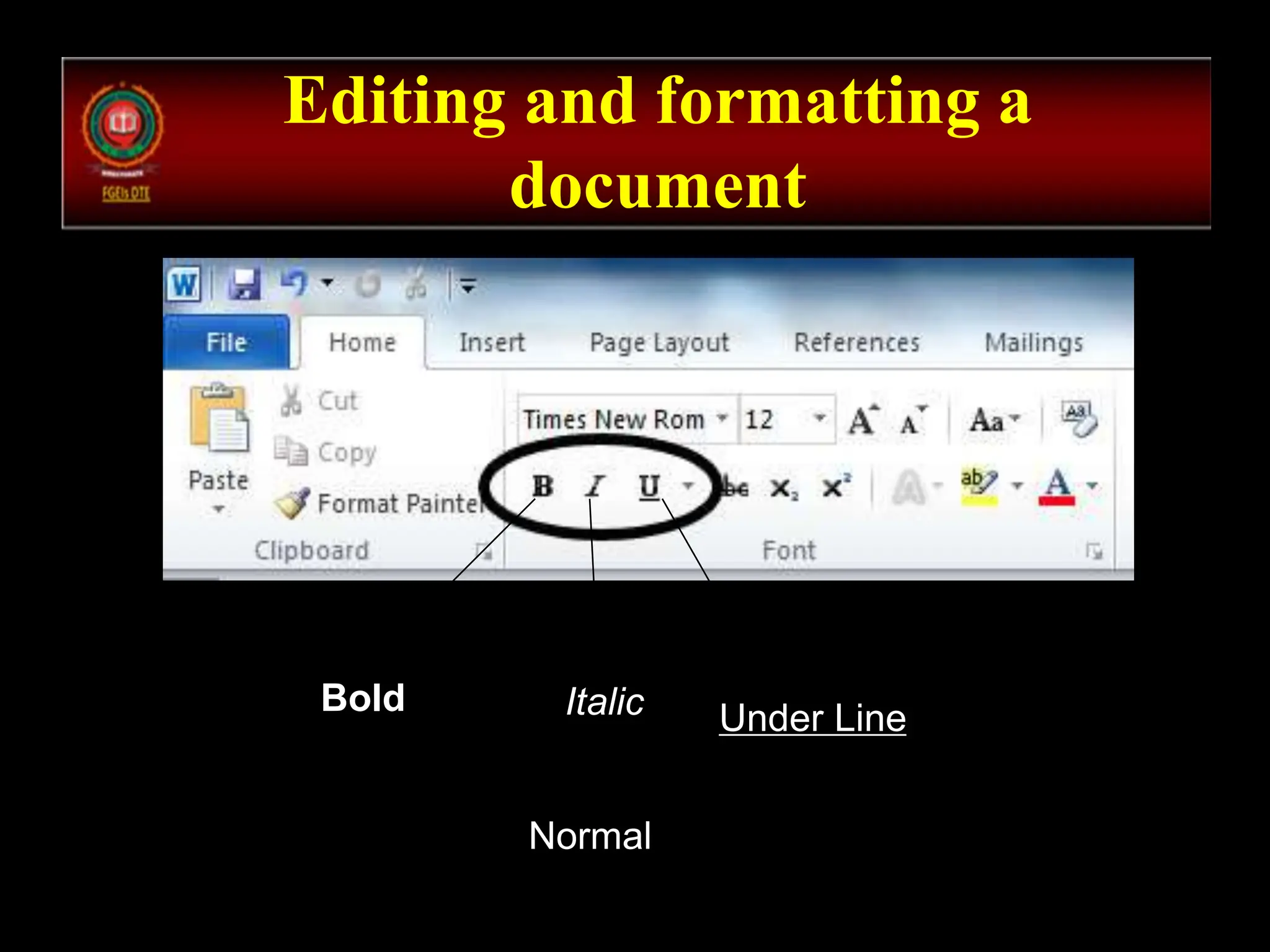 MS Word introduction document for beginners. | PPTX