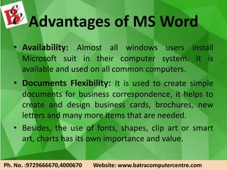 MS-Word Training in Ambala ! Batra Computer Centre | PPT