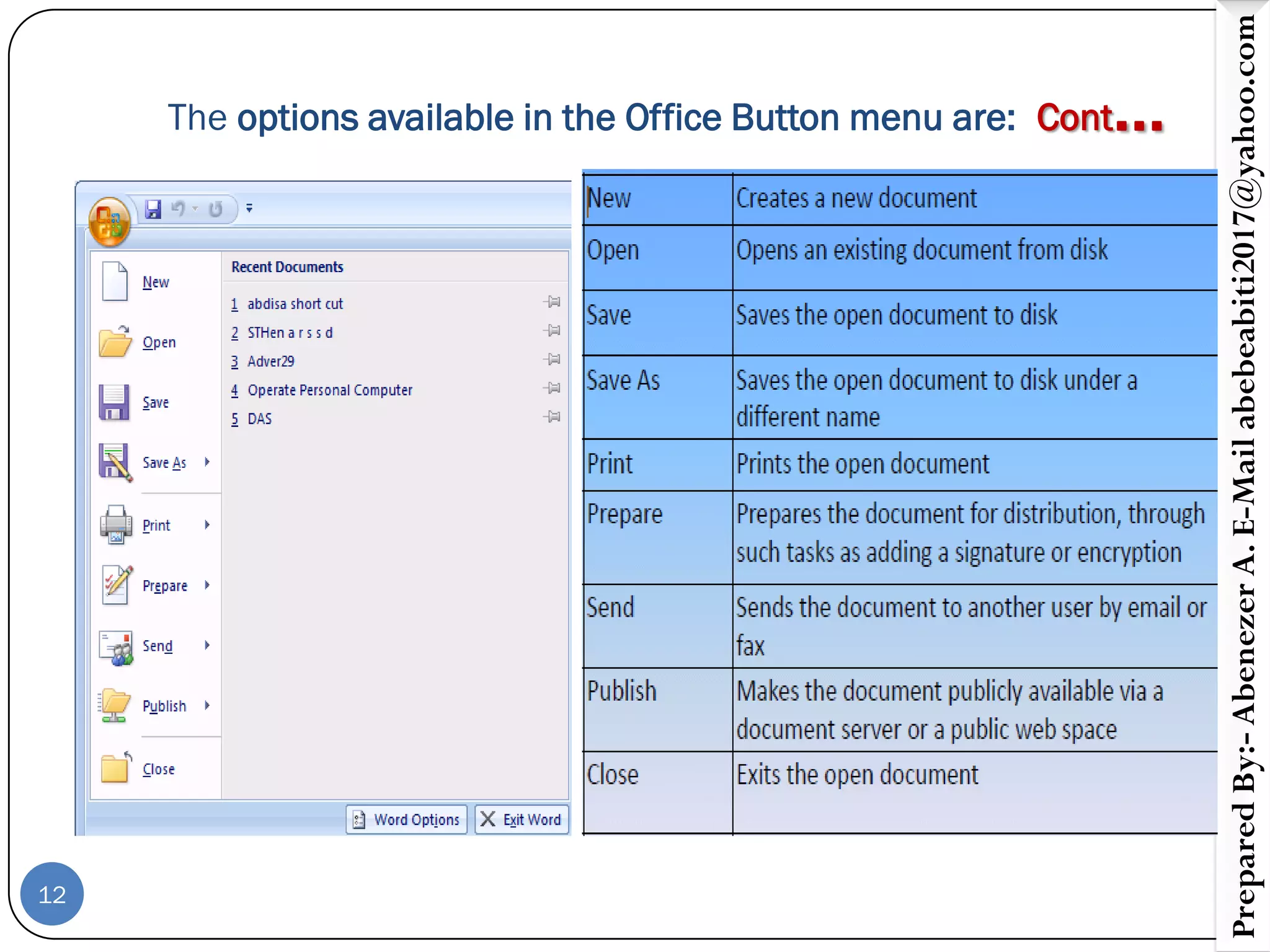 Ms word 2007 pptx | PDF