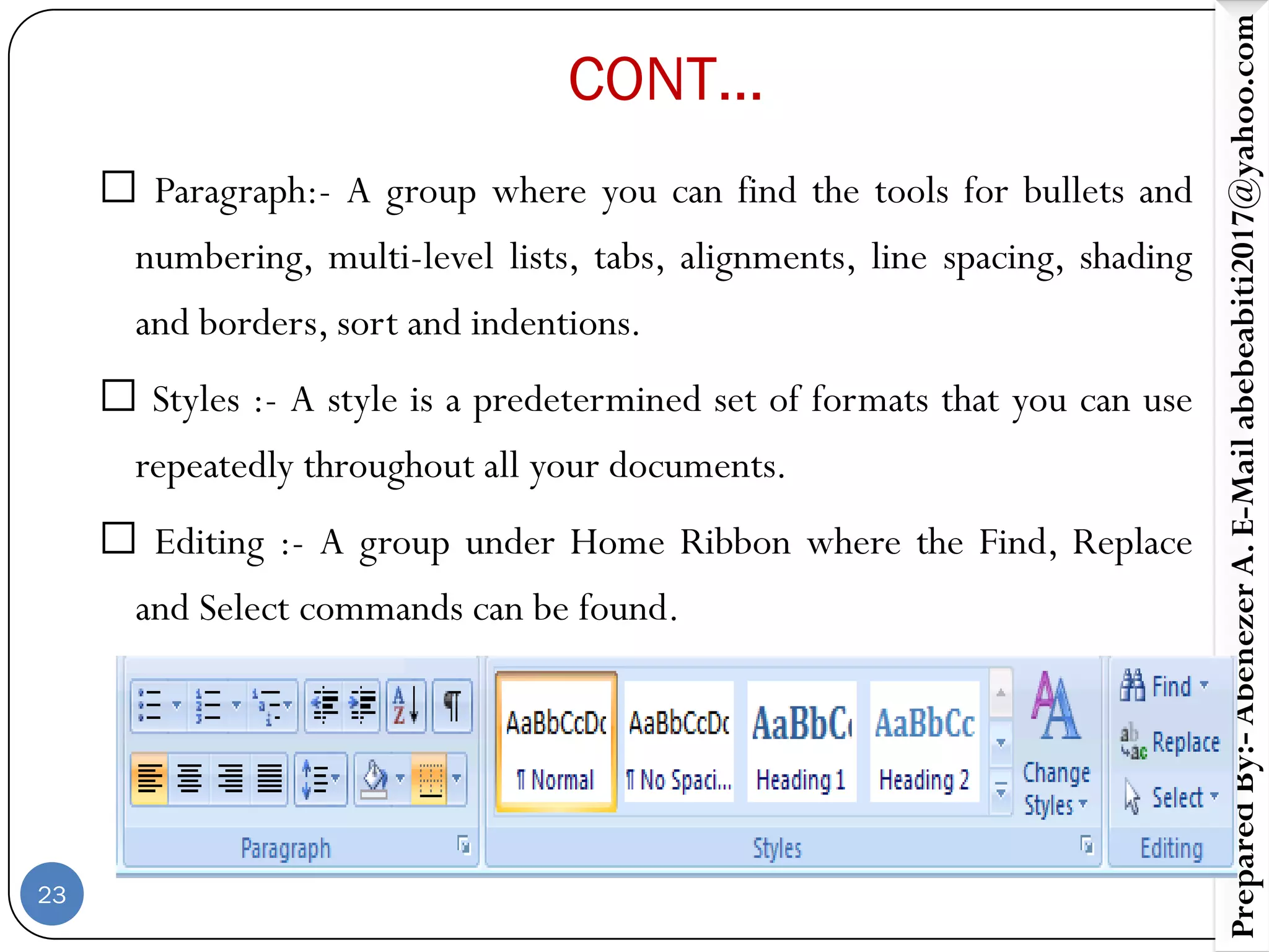 Ms word 2007 pptx | PDF