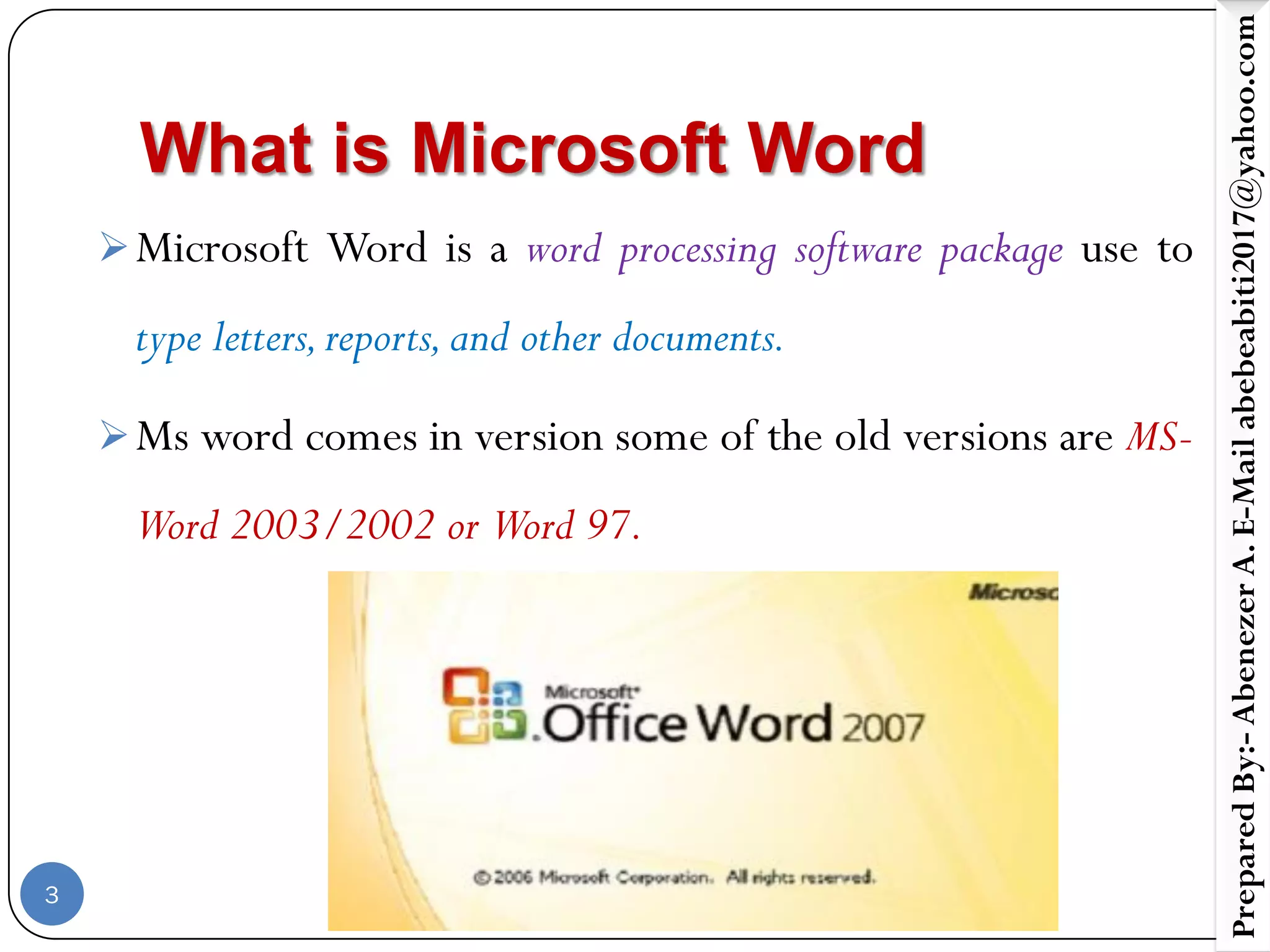 Ms word 2007 pptx | PDF