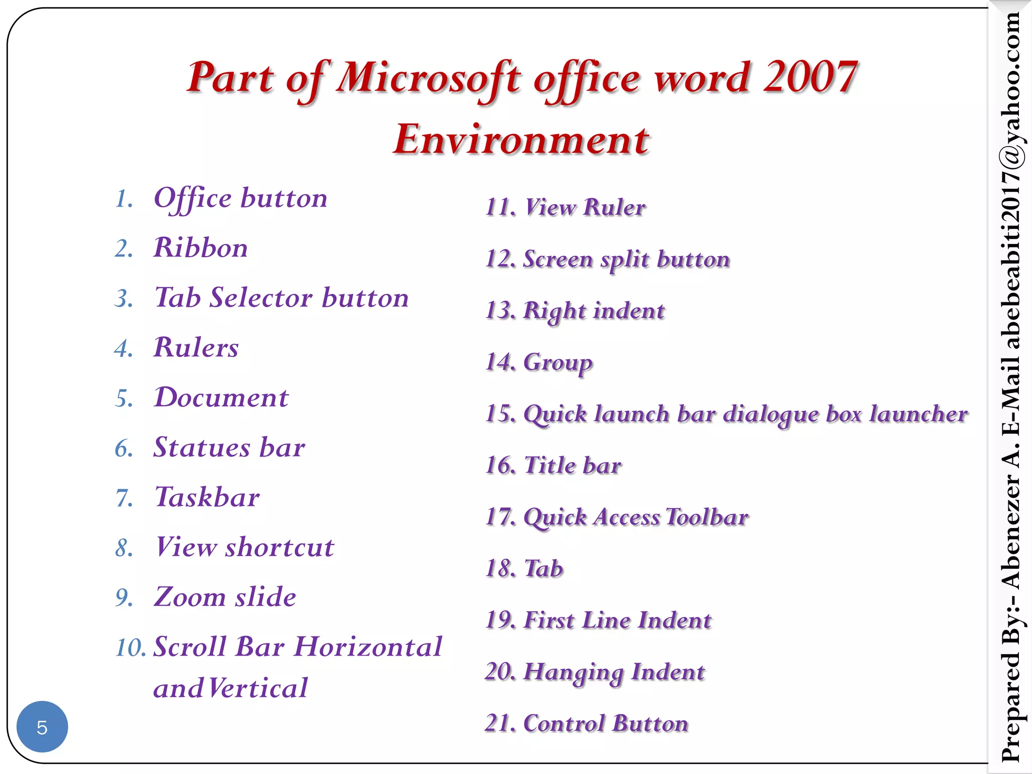 Ms word 2007 pptx | PDF