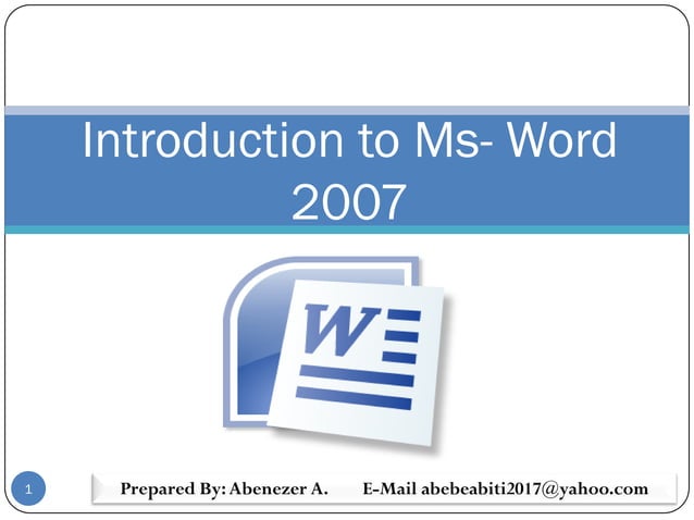 Ms word 2007 pptx | PDF