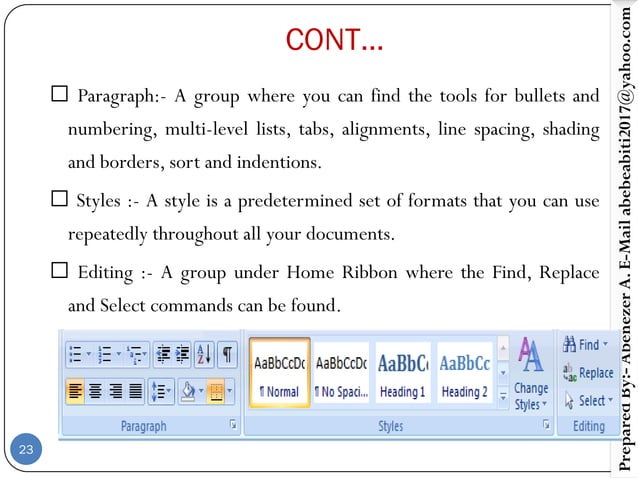 Ms word 2007 pptx | PDF
