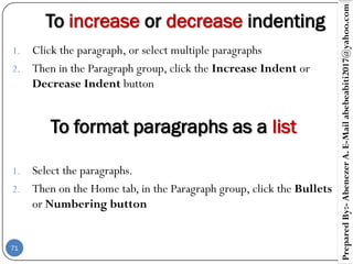 Ms word 2007 pptx | PDF