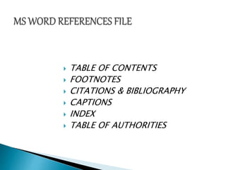 Ms word | PPT