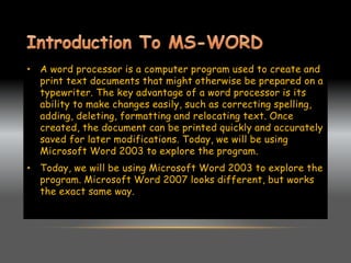 Ms word | PPTX