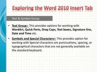 Ms word 2010 by sachin sharma | PPTX