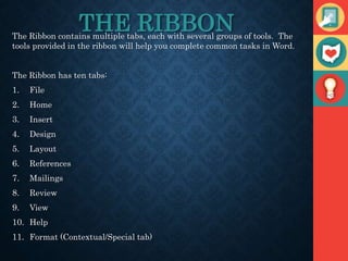 Microsoft words Basic details for students | PPTX