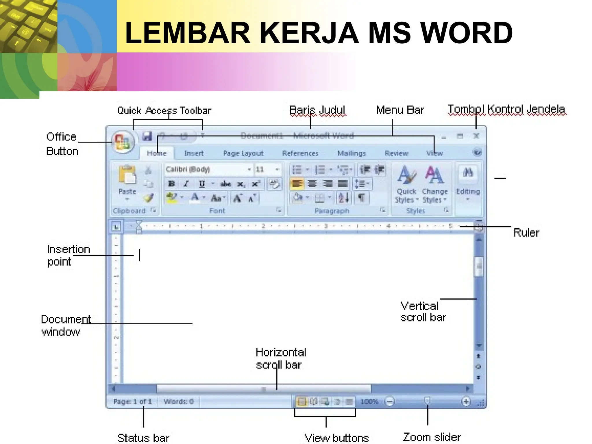 ms_word.ppt materi kursus komputer tingkat dasar | PPT | Free Download