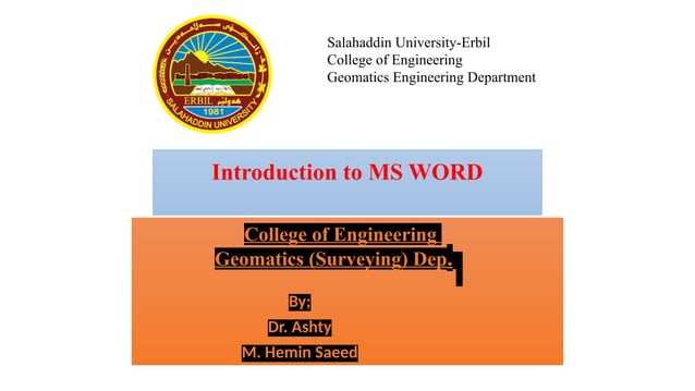 Learning The Microsoft Word Interface Pptx