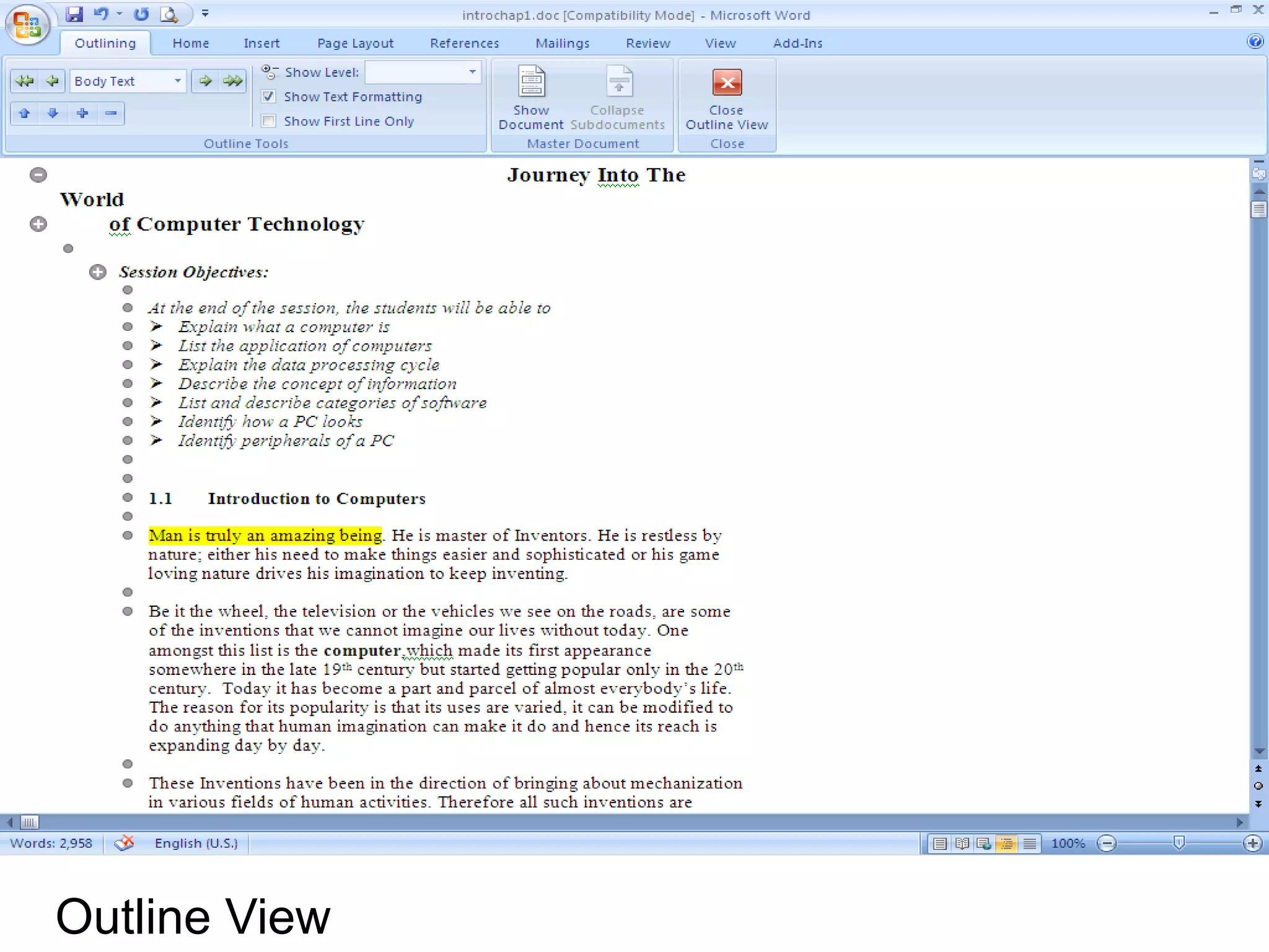 MS Word Basics | ODP