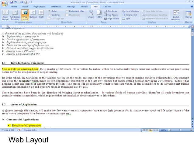 MS Word Basics | ODP | Desktop Publishing | Computer Software and Applications