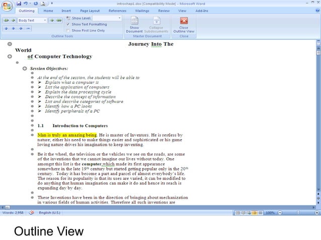 MS Word Basics | ODP | Desktop Publishing | Computer Software and Applications