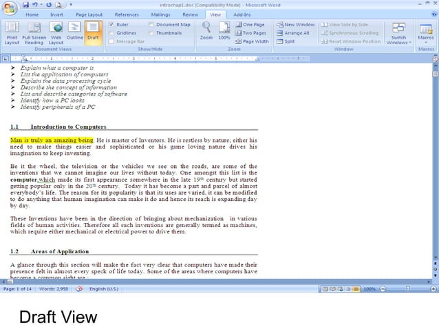 MS Word Basics | ODP | Desktop Publishing | Computer Software and Applications