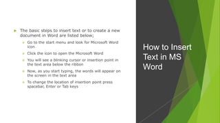 Ms word module 1 | PPTX