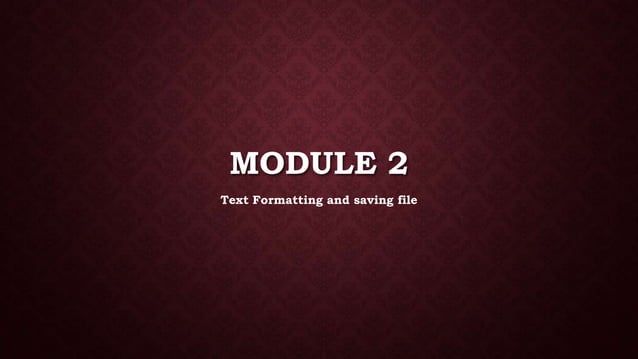 Ms word module 2 | PPT
