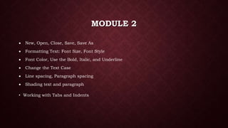 Ms word module 2 | PPT