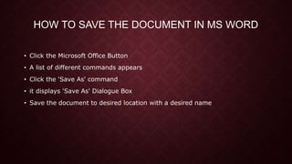 Ms word module 2 | PPTX