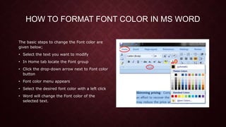 Ms word module 2 | PPT
