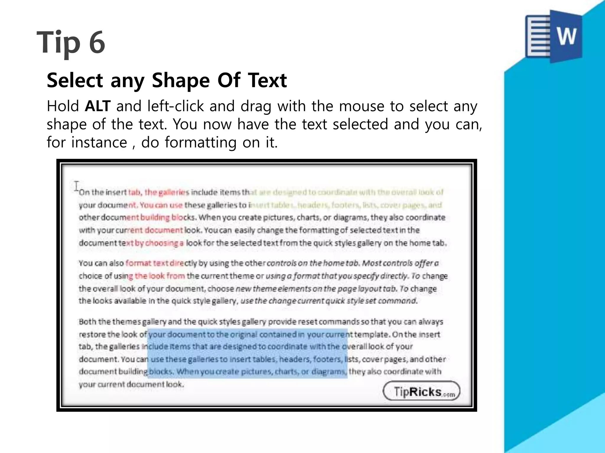 Ms Word Useful Tips Presentation - Muhammad Tahir Habib | PPTX